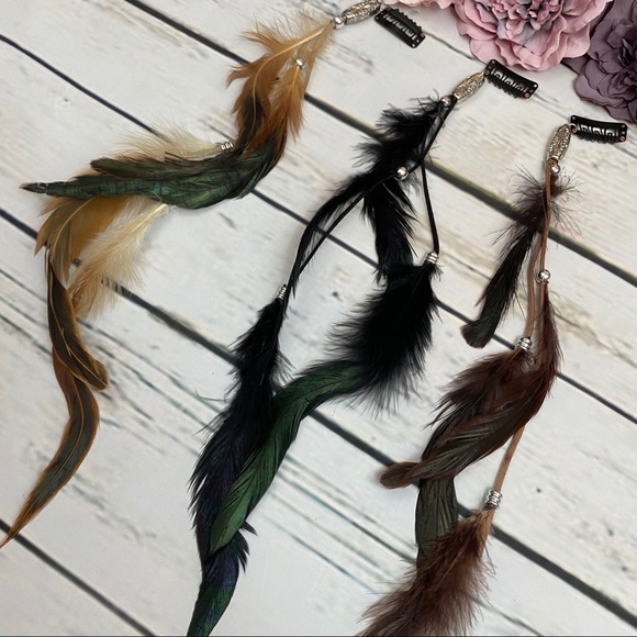 Accessories Bohemian 3 Pcs Feather Tribal Hair Extensions Poshmark